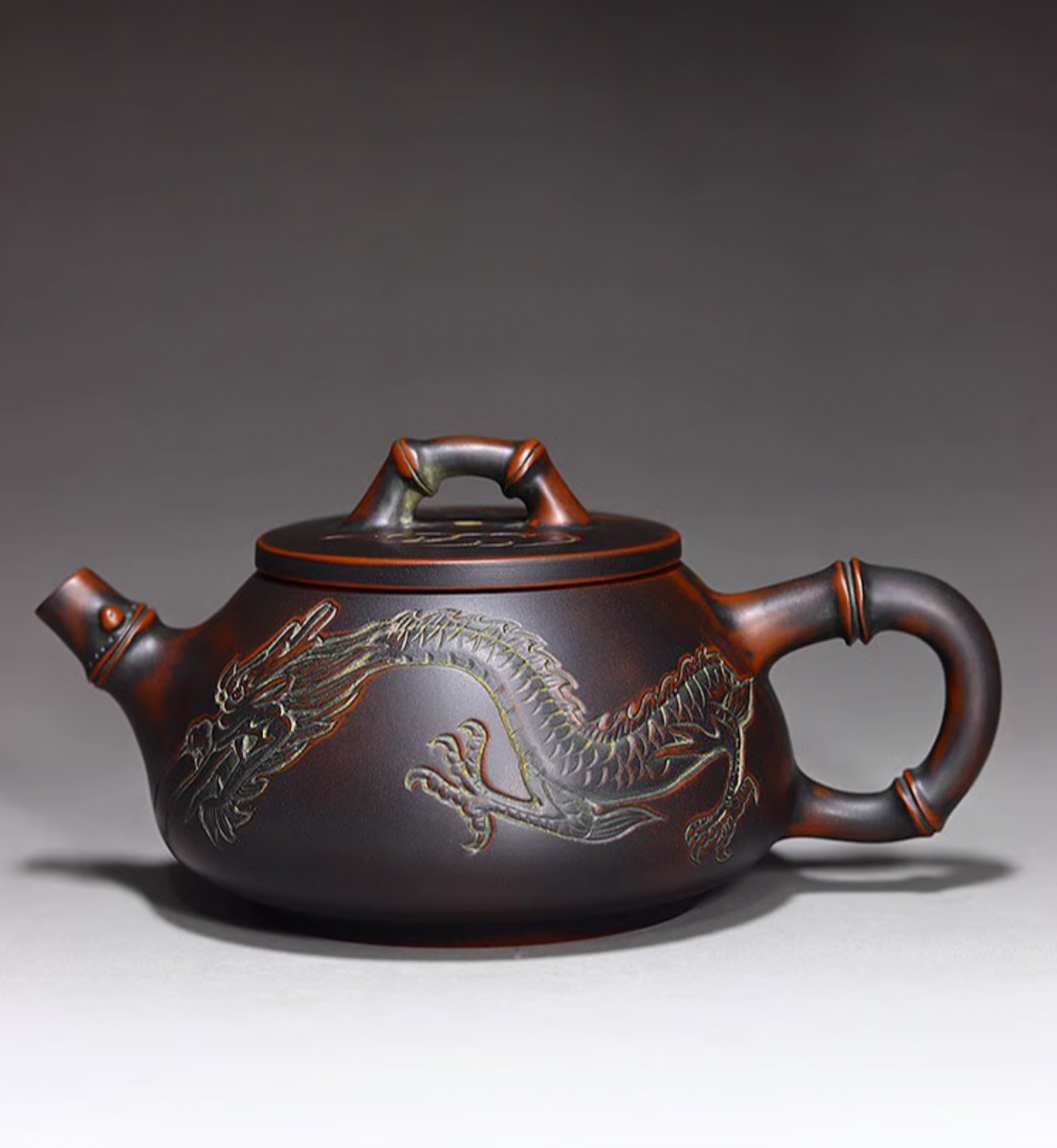 Qin Zhou Nixing Clay Teapot "Dragon" by Lu Ji Zu Yunnan Sourcing Tea Shop