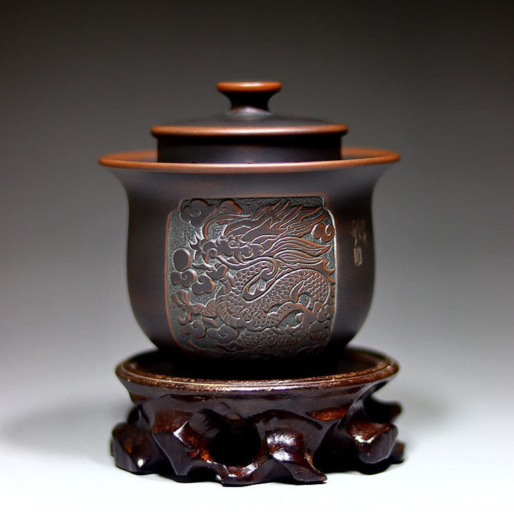 Qin Zhou Nixing Clay "Dragon & Phoenix“ Easy Gaiwan by Hu Ying Jia ...