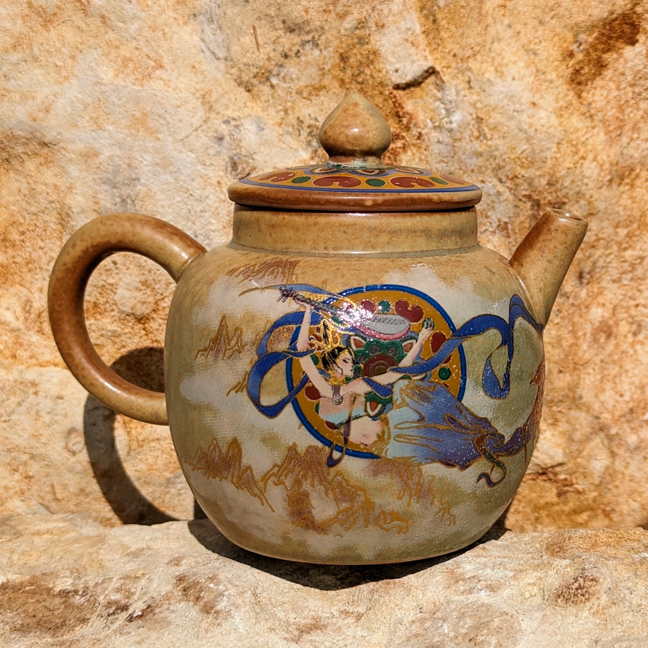Pipa and Harp Players Dunhuang Style Teapot Yunnan Sourcing Tea Shop