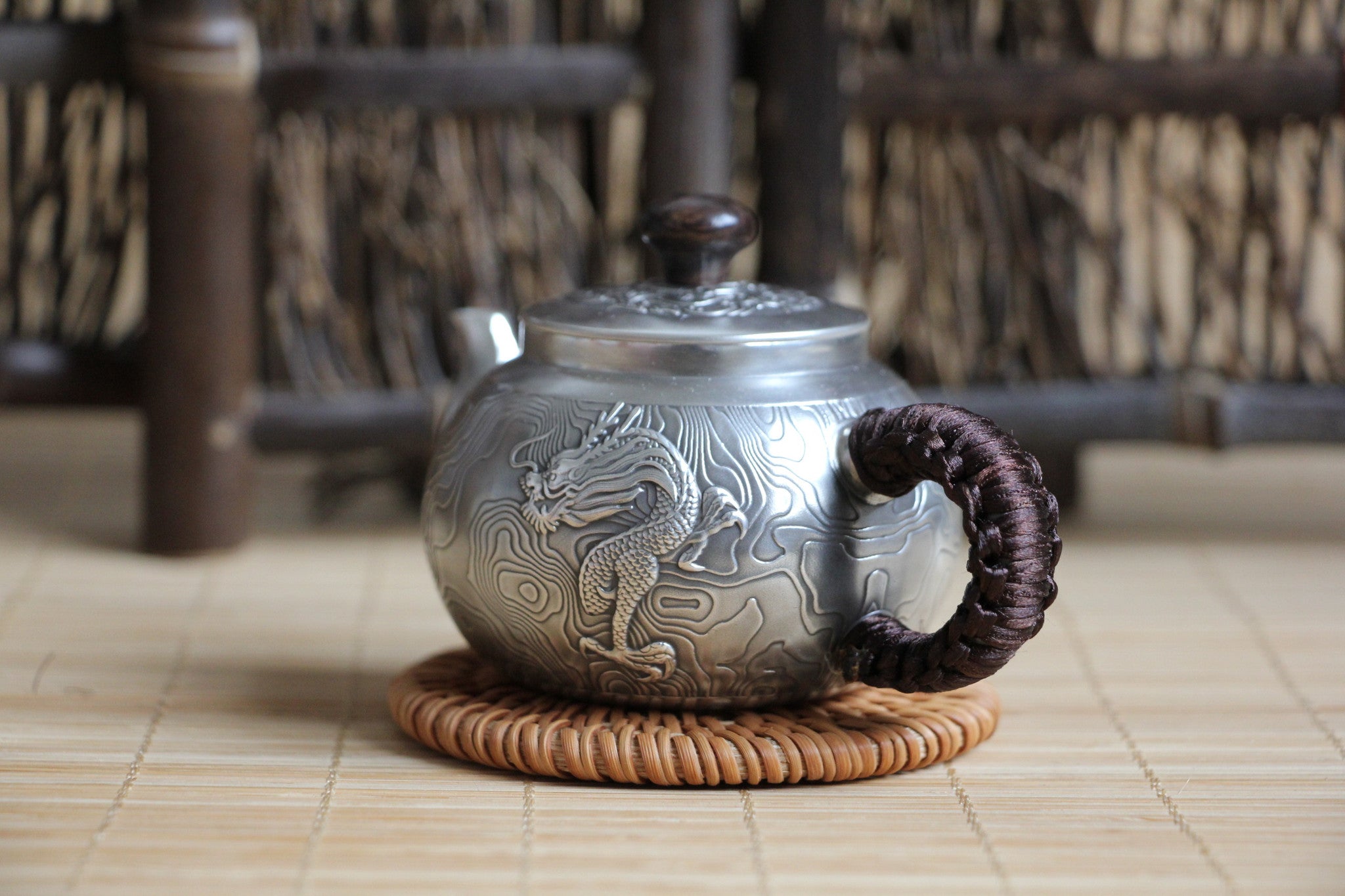 Pure Silver 999 "Roving Dragon" Teapot * 120ml Yunnan Sourcing Tea Shop