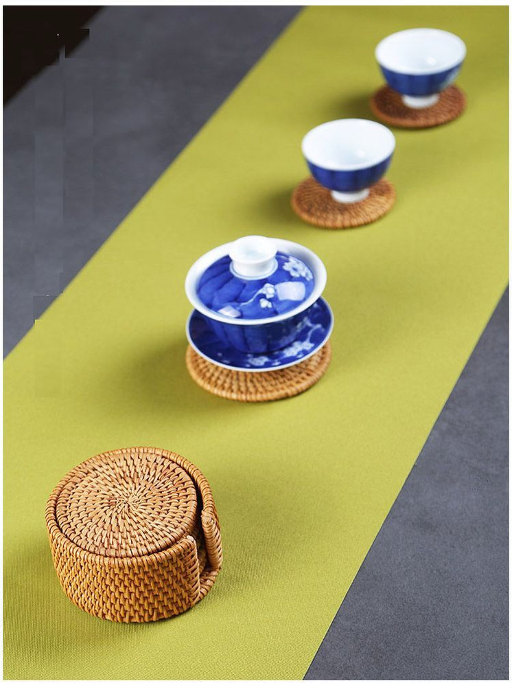 Hand-Woven Grass Coaster Set * Set of 6 Yunnan Sourcing Tea Shop