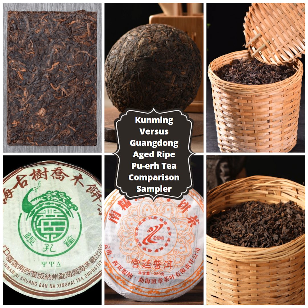 Kunming versus Guangdong Aged Ripe Pu-erh Tea Sampler Yunnan Sourcing ...