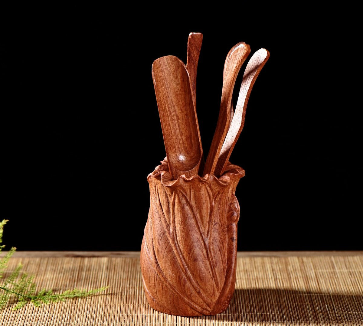 Narra Wood "Lotus Flower" Hardwood Cha Dao Set for Gong Fu Tea Yunnan ...