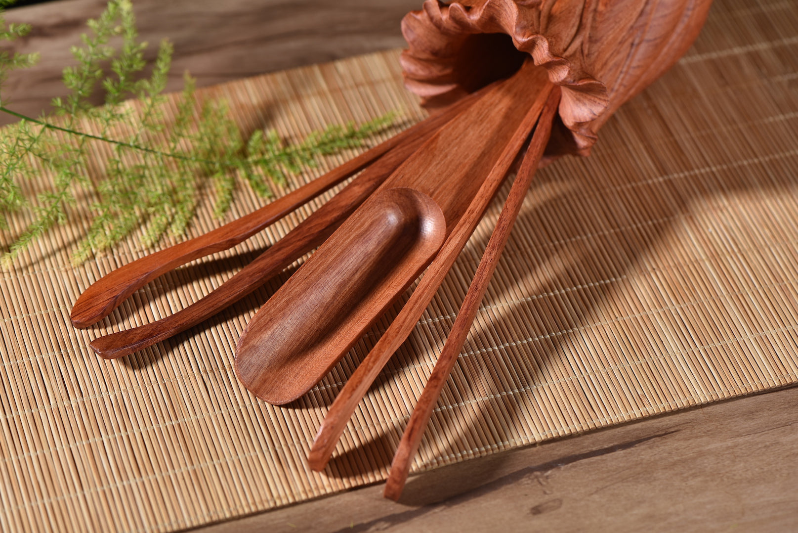 Narra Wood "Lotus Flower" Hardwood Cha Dao Set for Gong Fu Tea Yunnan ...