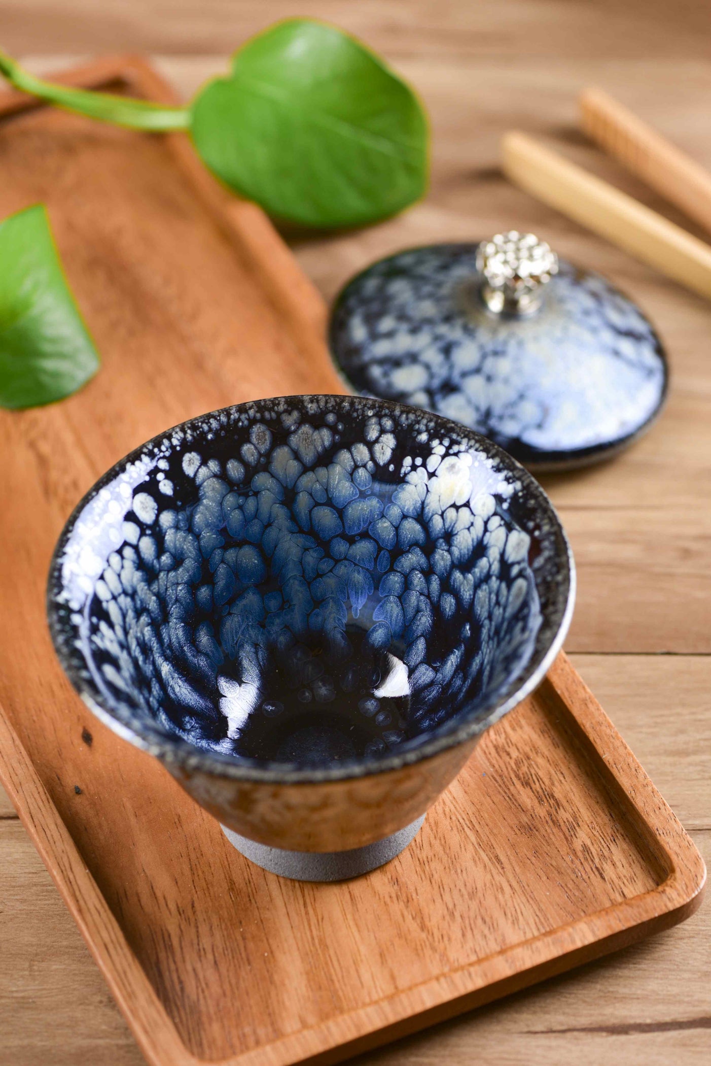 Jianzhan "Cobalt Blue" Hand-Made Stoneware Gaiwan Yunnan Sourcing Tea Shop
