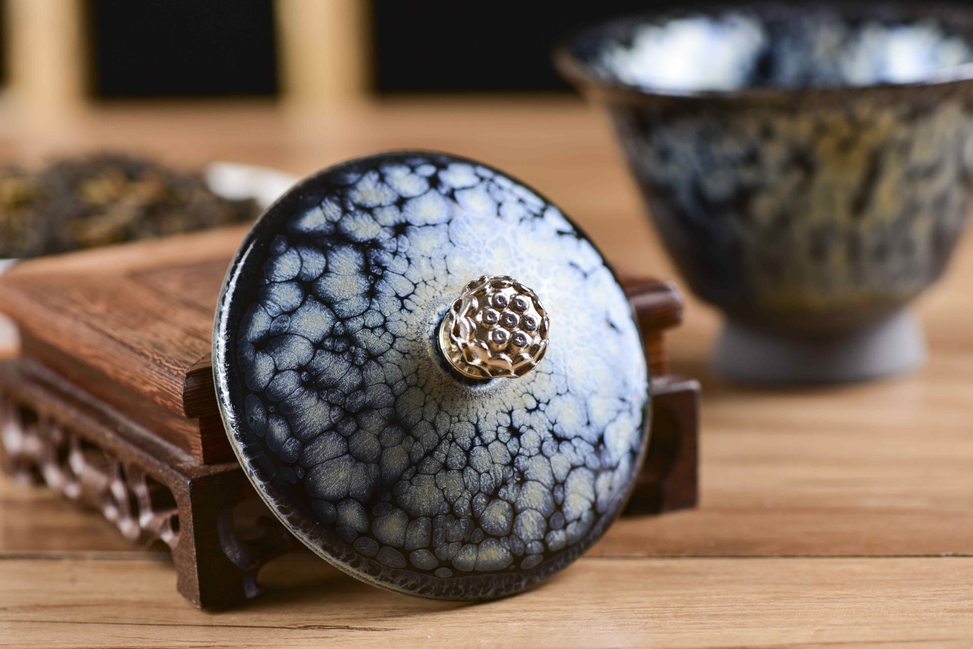 Jianzhan "Cobalt Blue" Hand-Made Stoneware Gaiwan Yunnan Sourcing Tea Shop