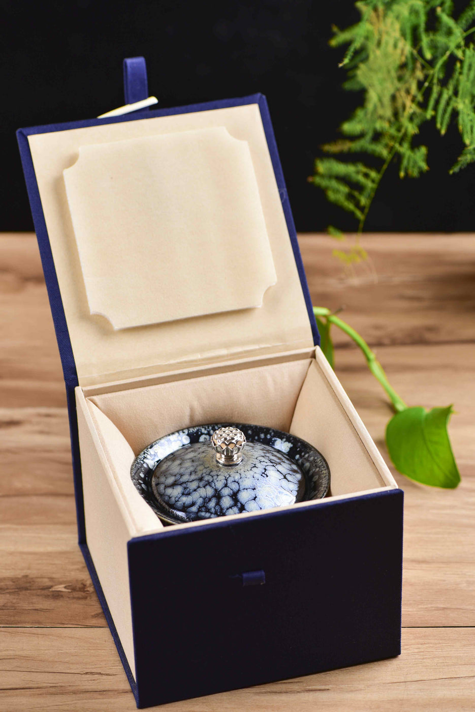 Jianzhan "Cobalt Blue" Hand-Made Stoneware Gaiwan Yunnan Sourcing Tea Shop