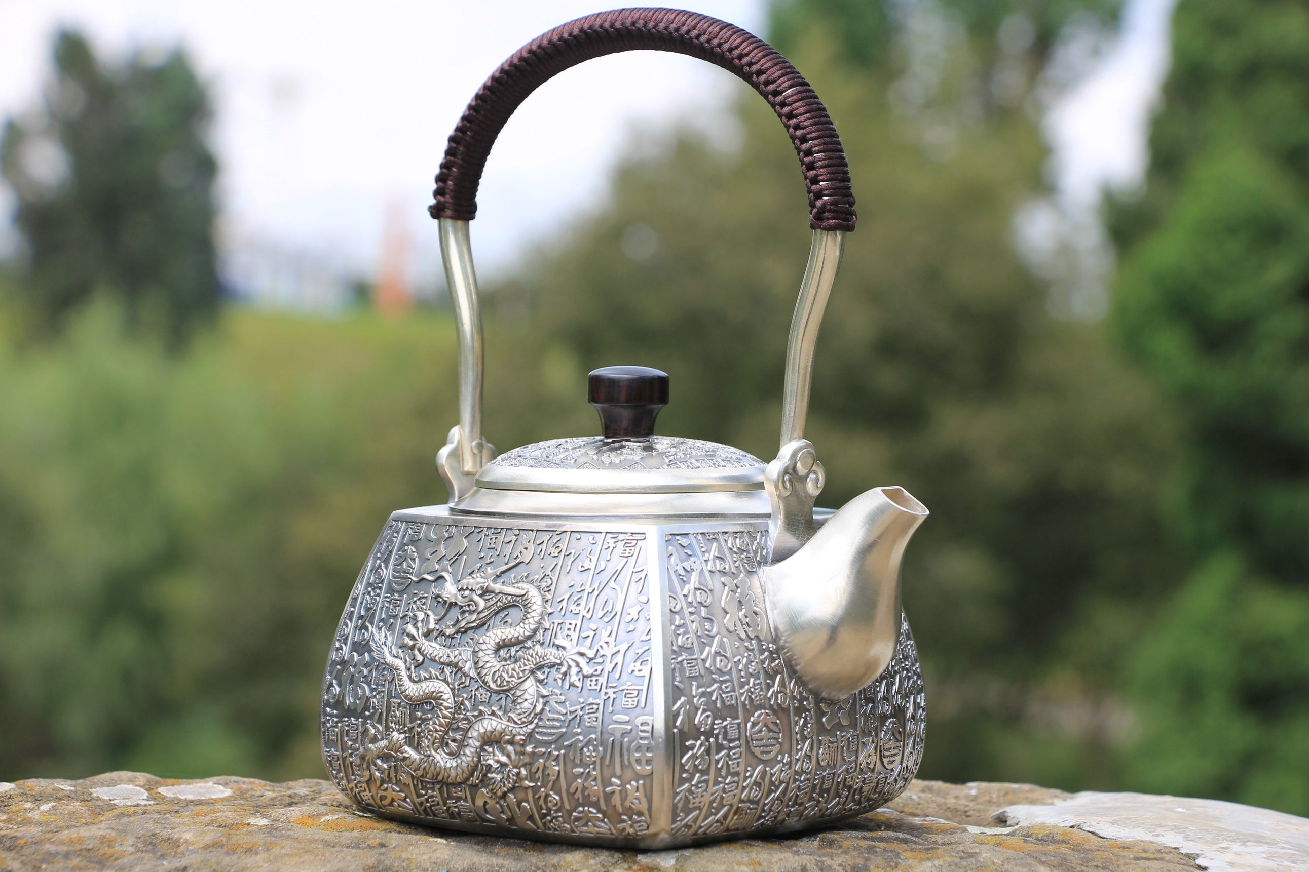 Pure Silver 999 "Bai Fu Dragon" Boiler Kettle * 1100ml Yunnan Sourcing ...