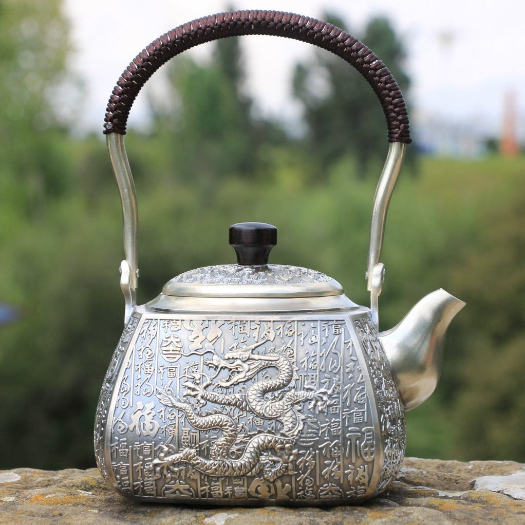 Pure Silver 999 "Bai Fu Dragon" Boiler Kettle * 1100ml Yunnan Sourcing ...