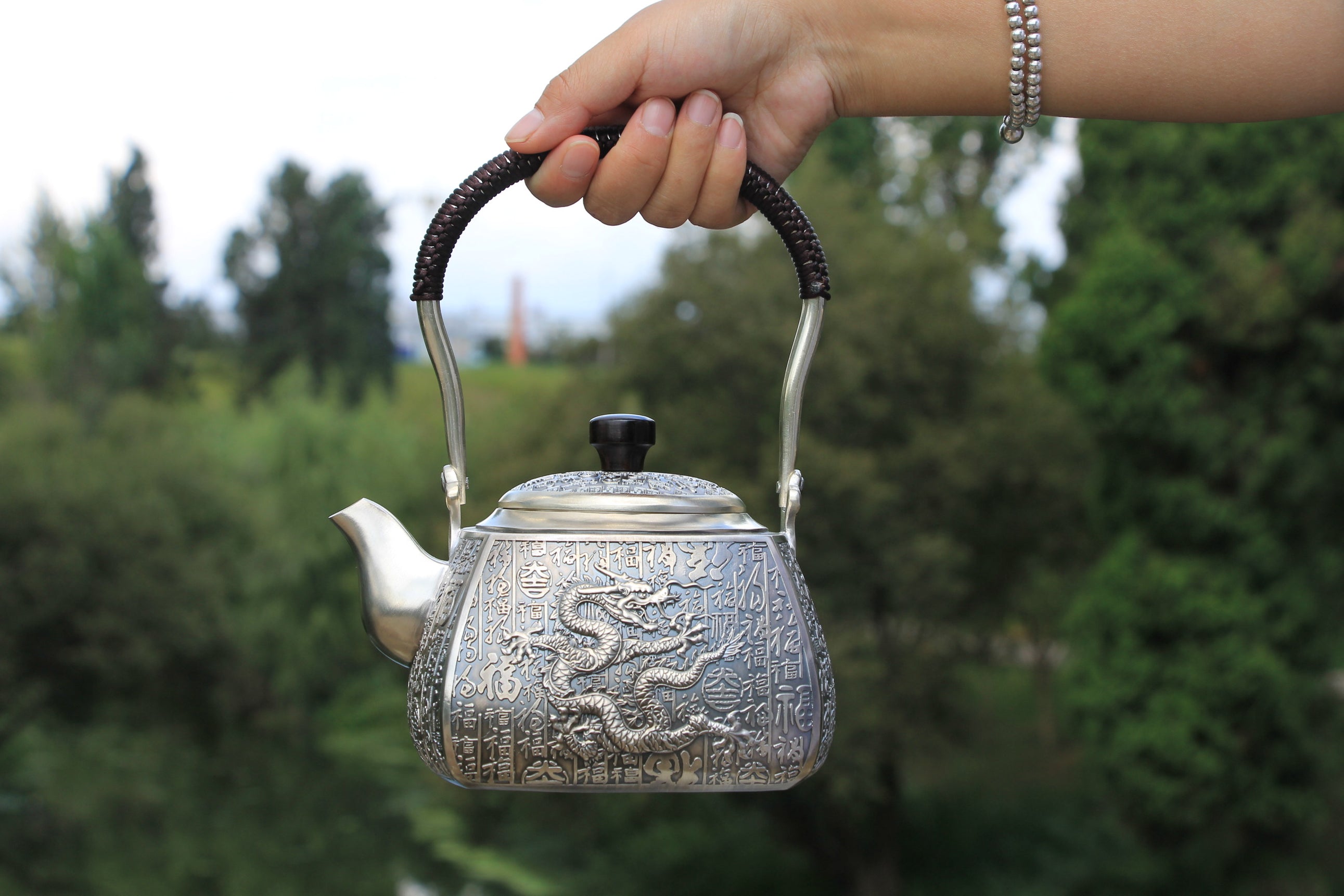 Pure Silver 999 "Bai Fu Dragon" Boiler Kettle * 1100ml Yunnan Sourcing ...