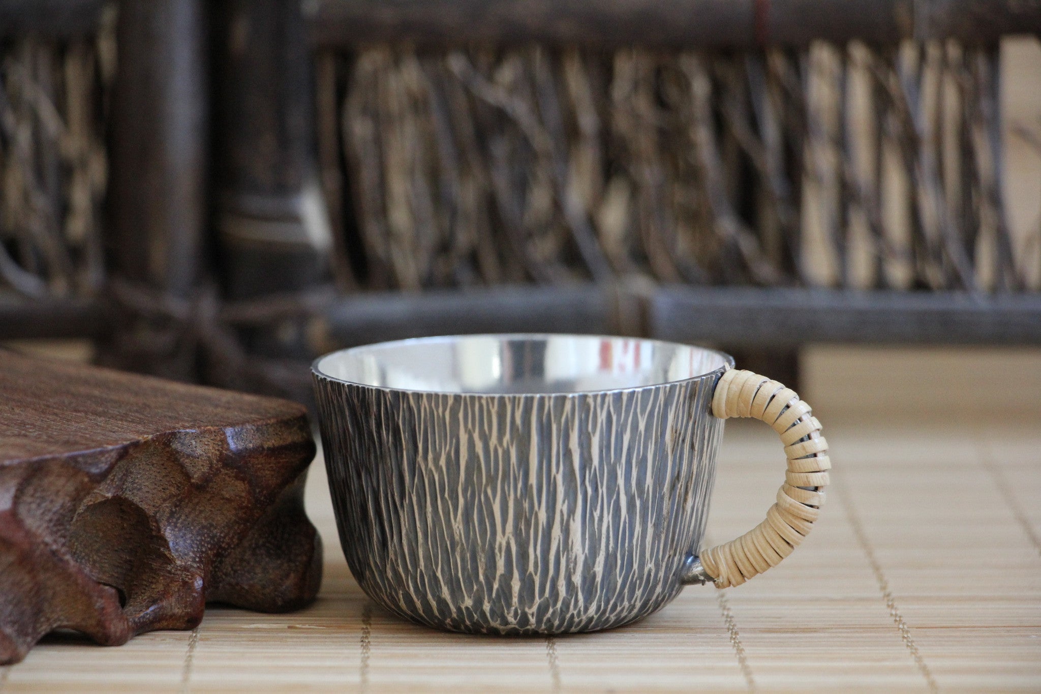 Pure Silver 999 English Style Tea Cup with Handle * 80ml Yunnan ...