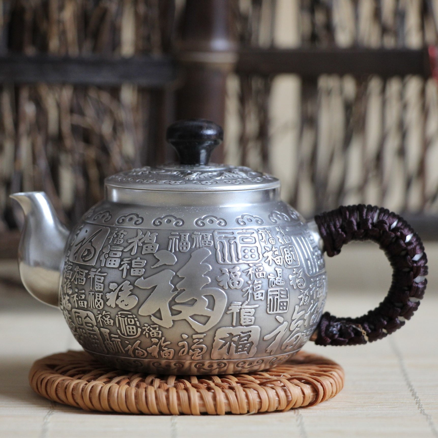 Pure Silver 999 "Bai Fu" Teapot * 120ml Yunnan Sourcing Tea Shop